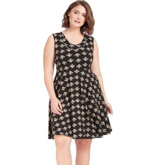 Effie's Heart | Dresses | Bumble Bee Print On Black Oui Midi Dress ...